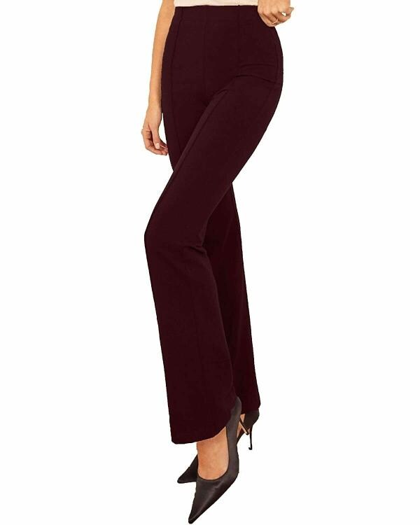 JONAYA REGULAR 4 WAY LYCRA SOLID WINE TROUSER FOR WOMEN - JioMart