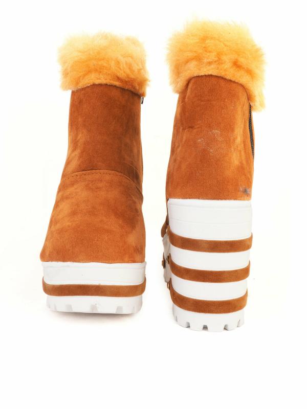 Shimari's Trendy Tan Suede Boots for Women - JioMart