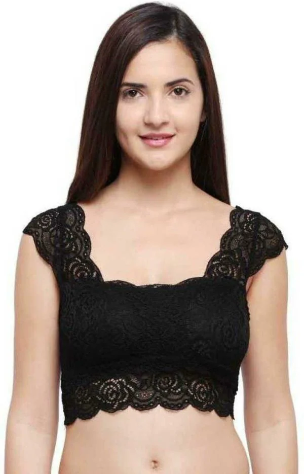 Mysha Women Black Lace Bra (30) - JioMart