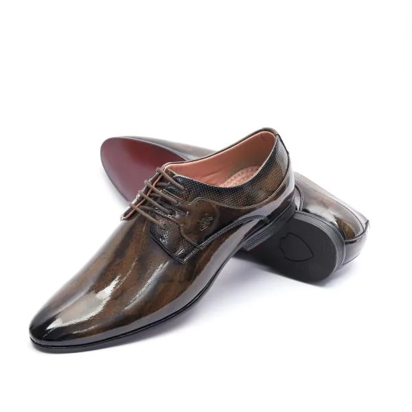 Advick Brown Formal Shoes Patent Shining Shoes Lace Up For Men - JioMart