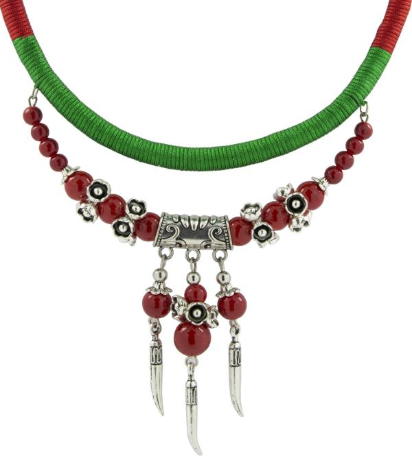 Zivom Tibetan Tribal Filigree Oxidised German Silver Enamel Thread ...