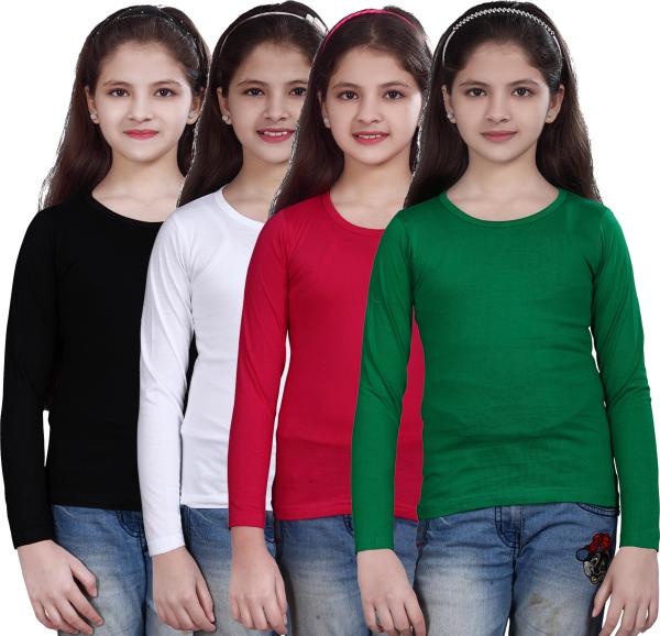 SINI MINI Full Sleeve top Multicolor3 Girls Casual Pack of 4 Track ...