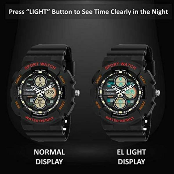 V2A Analog Digital Countdown and Auto Calendar 5ATM Waterproof Sports ...