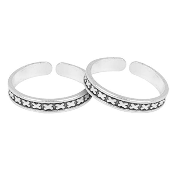 Giva Oxidised Silver Oxidised Criss Cross Toe Rings For Women - JioMart
