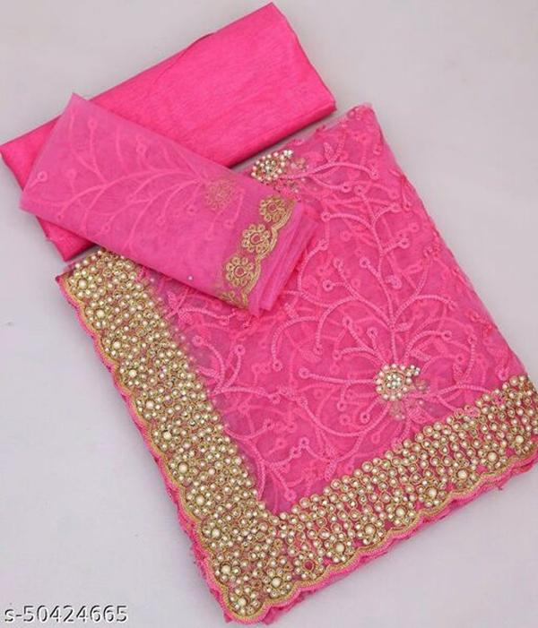 Heavy Net Embroidery & Moti Work Saree - JioMart