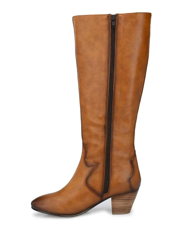 Delize Womens Tan Knee Boots - JioMart