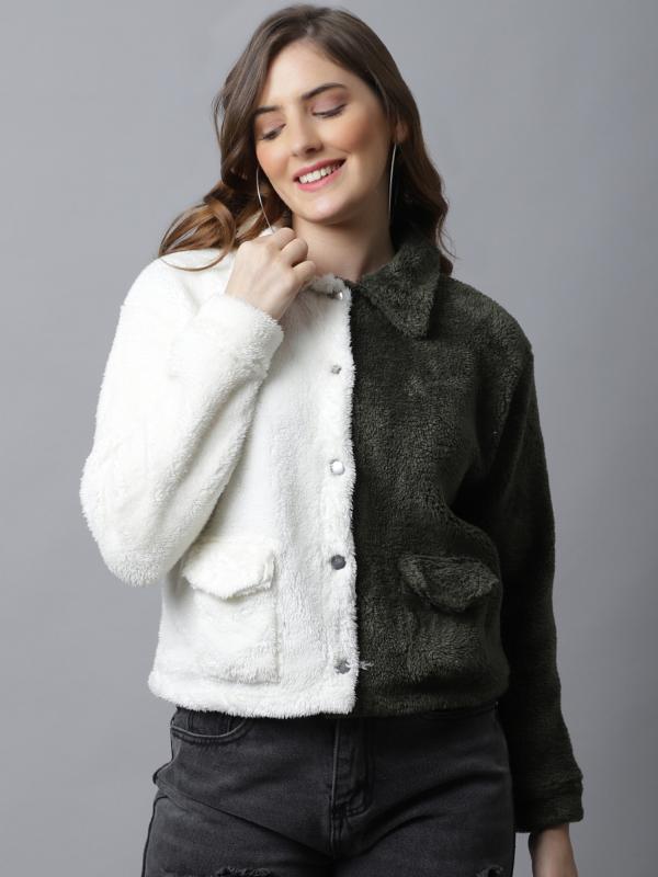 White-Block Solid tailored jacket, has a Point collar,has button ...