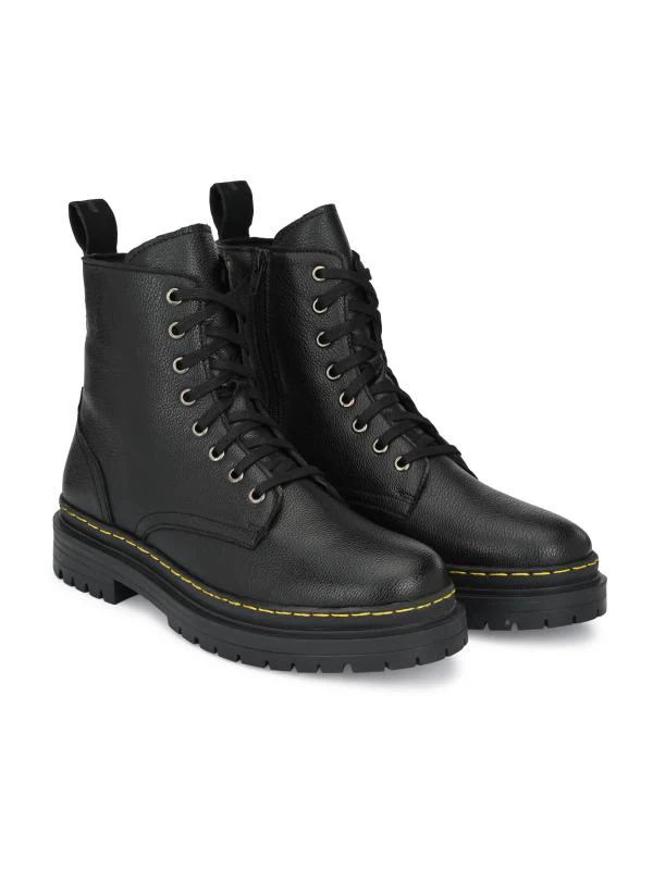 Delize Mens Black Derby Boots - JioMart