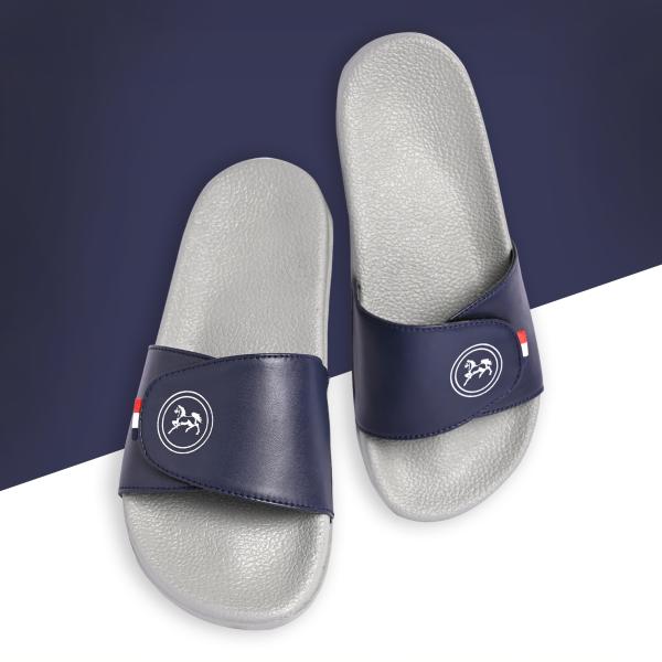 Simsan Printed Dark Blue Sliders for Men - JioMart