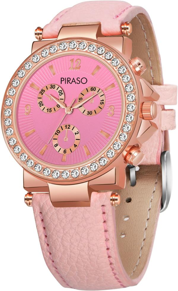 PIRASO New Model Beautiful Analog Pink Dial Pink Strap Watch for Girls ...
