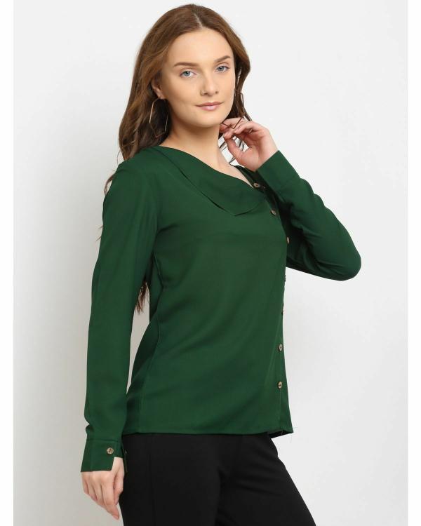 La Zoire Fake Placket Solid Top - JioMart