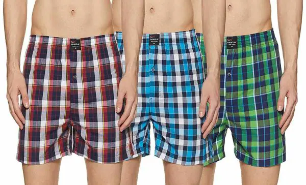 Rupa Frontline Men AssortedCheckered 100% Cotton Pack of 3 Boxers - JioMart