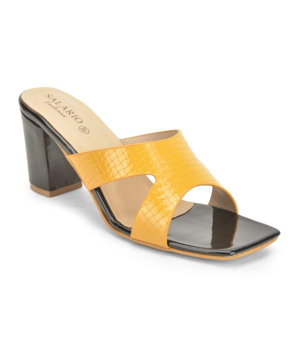 Salario Yellow Block Heels - JioMart