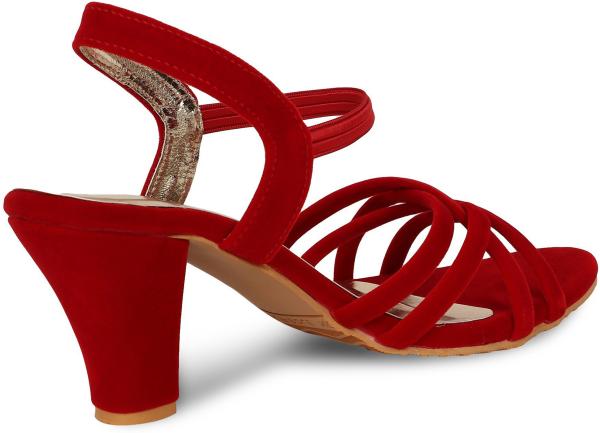 DYMO's Trendy & Comfortable Red Heel Sandals For Women - JioMart