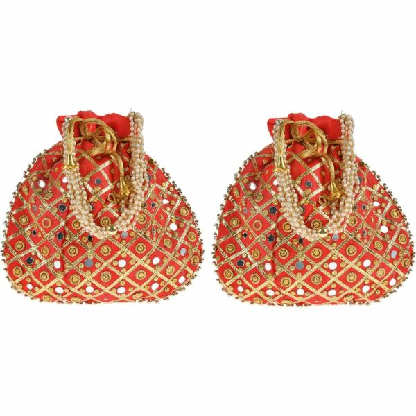 SHRI DHANLAXMI Red Cotton Potli SPSY-M-R2 - JioMart
