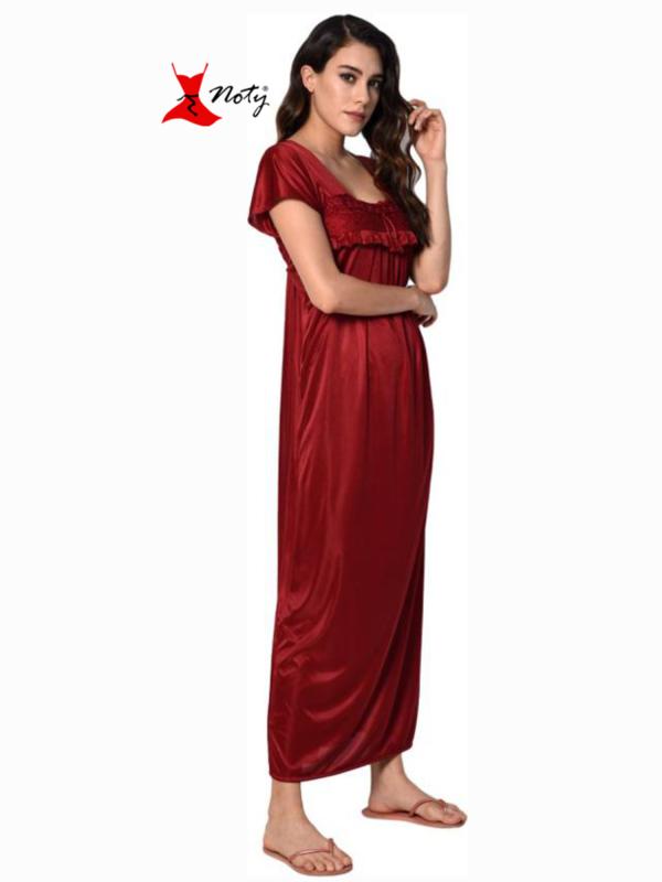 Noty Women's- Nighty/Maxi/Gown/Nightdress/Nightwear- Satin Fabric ...