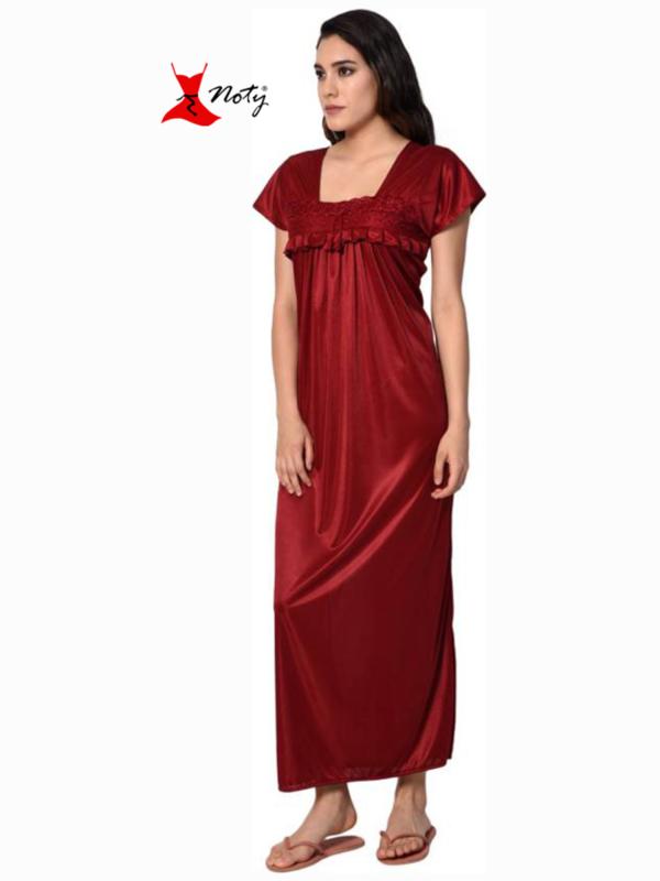 Noty Women's- Nighty/Maxi/Gown/Nightdress/Nightwear- Satin Fabric ...