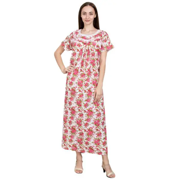 Redglo Women's Cotton Printed/Maxi/Night Wear/Stylish Nighty & Night ...