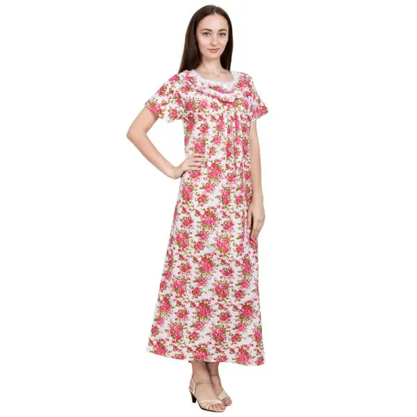 Redglo Women's Cotton Printed/Maxi/Night Wear/Stylish Nighty & Night ...