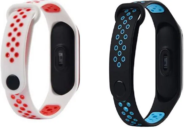 Askovid White And Black Multi Holes Design Wristbands Smart Band Strap ...