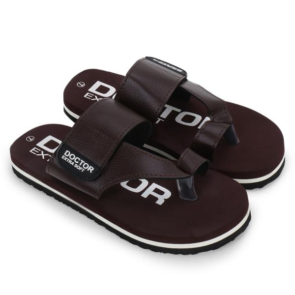 DOCTOR EXTRA SOFT Brown House Thumb Slipper for Men's Ortho Care ...