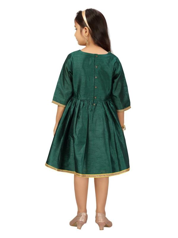 Aarika Girls Dark Green Colour Frock - JioMart