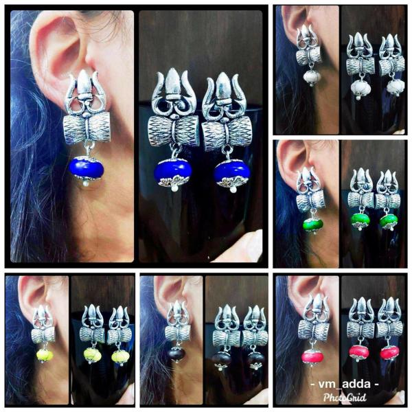 Total FashionOxidised Silver Plated Mahadev Trishul Damru Earrings for ...