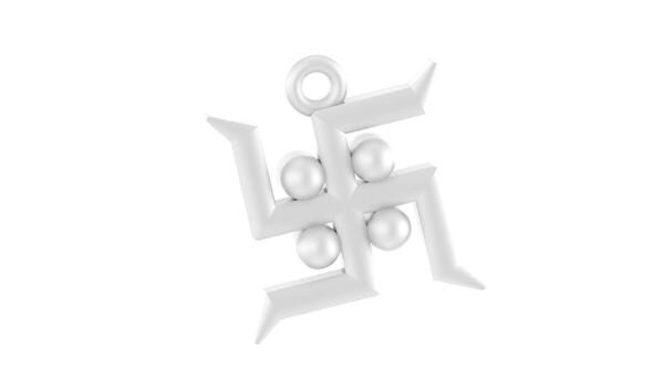 Akshat Sapphire Pure Silver Spiritual Swastik Symbol Pendant With Chain ...