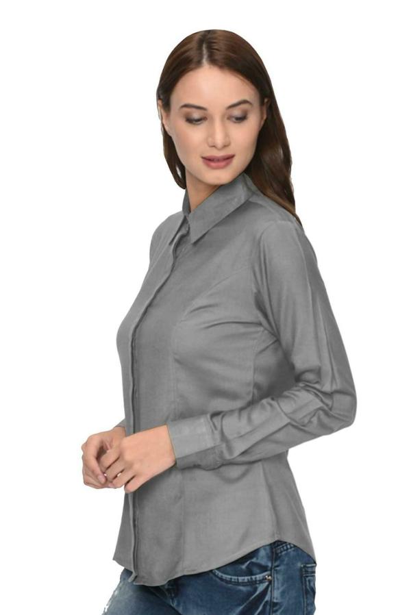 Thisbe Women Grey Polyester Formal Shirt (XL) - JioMart