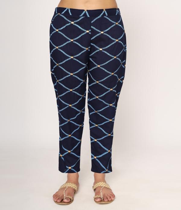 Sitaram Designer Navy Blue Kurta Pant With Dupatta set (Chex Foil ...