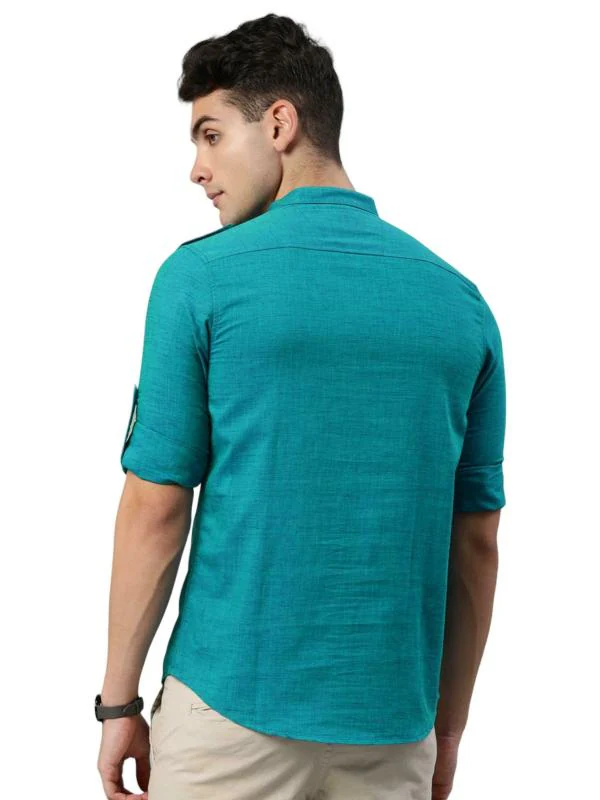 IVOC Turquoise Blue Solid Shirts - JioMart