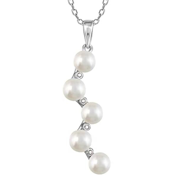 Giva Sterling Silver Pearl Zig-Zag Pendant For Women - JioMart