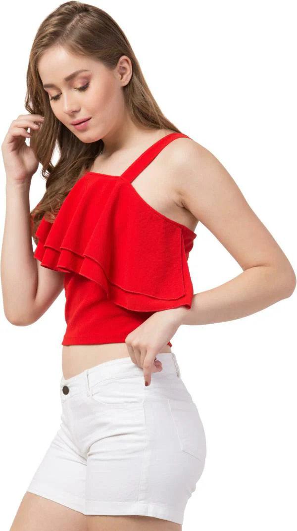 GAURGEOUS Women Satin Fabric Solid Red Color top For women - JioMart