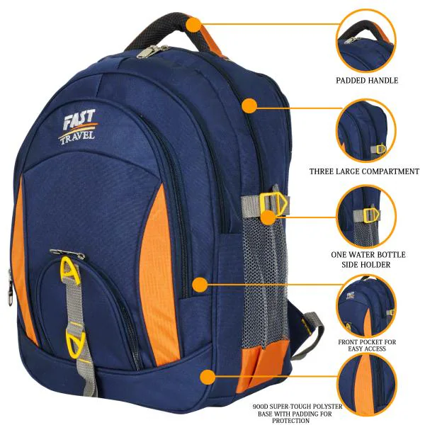 Fast Travel School Bag Class 5-10 Large 4 partition 45 L Laptop Collage ...