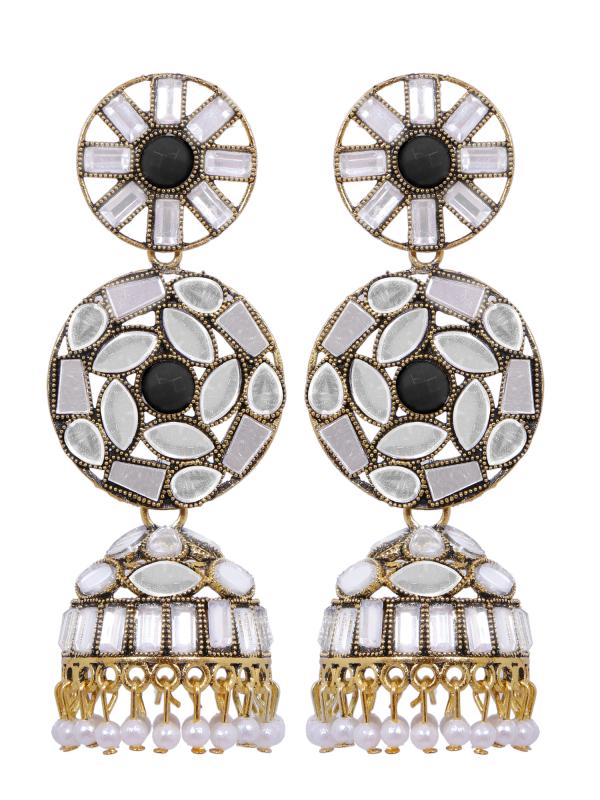 CRUNCHY FASHION Crunchy Fashion Gold-plated Handmade Blue Stone Mirror ...