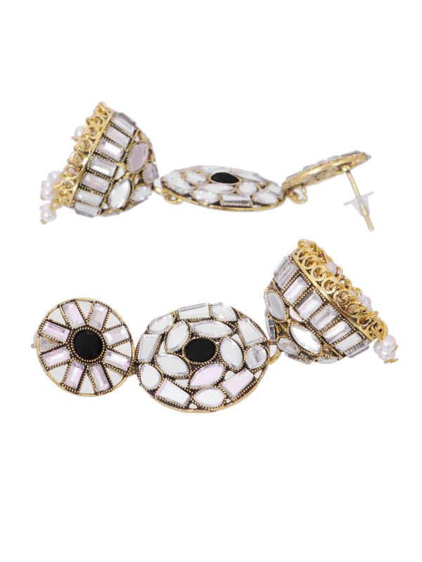 CRUNCHY FASHION Crunchy Fashion Gold-plated Handmade Blue Stone Mirror ...