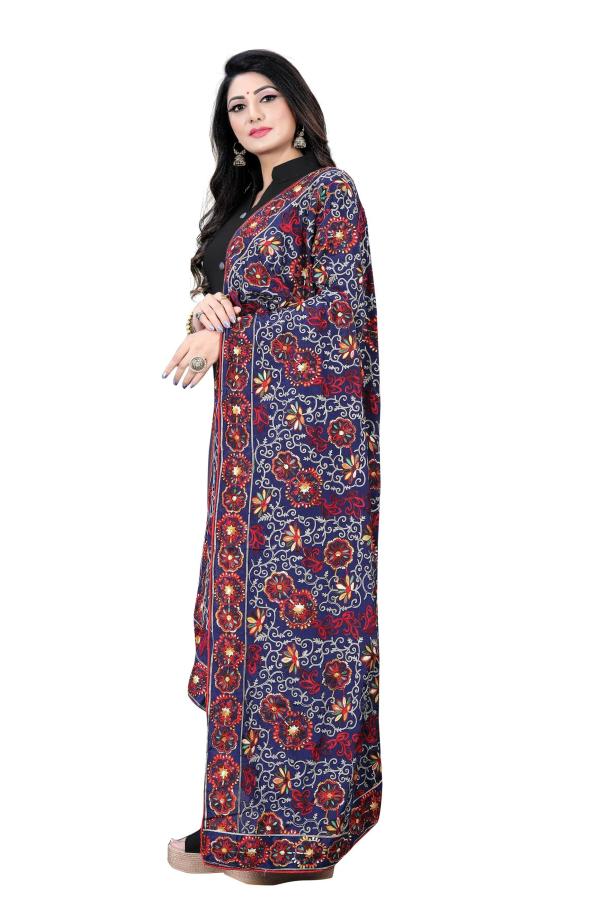 Arglos Women Black Embroidered Georgette Dupatta - 2.30 m - JioMart