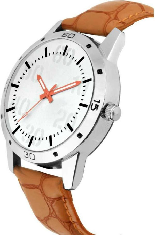 Bolun Analog White Dial Brown Strap Watch For Men - JioMart