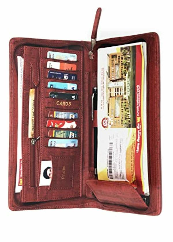 Sukeshcraft Cork Mehroon Polyurethane Cheque Book Holder for 50 Cheque ...