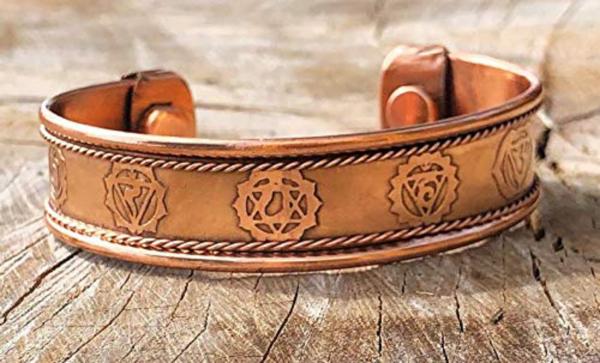 Mautik Sadiwala Copper 7 Chakra Magnetic Copper Cuff Bracelet For Men And Women - JioMart