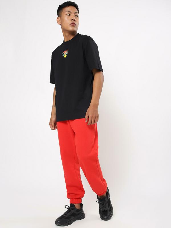 Bewakoof Men's Black Buri Najar Wale Typography Round Neck Short Sleeve Oversized T-shirt - JioMart