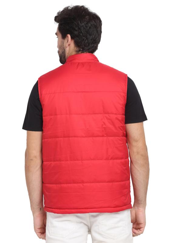 PERFKT-U Men Red Colourblocked Lightweight Puffer Jacket - JioMart