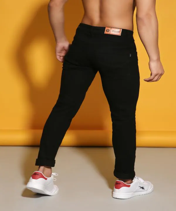 PODGE Men Slim Fit Denim Mid Rise Black Jeans - JioMart
