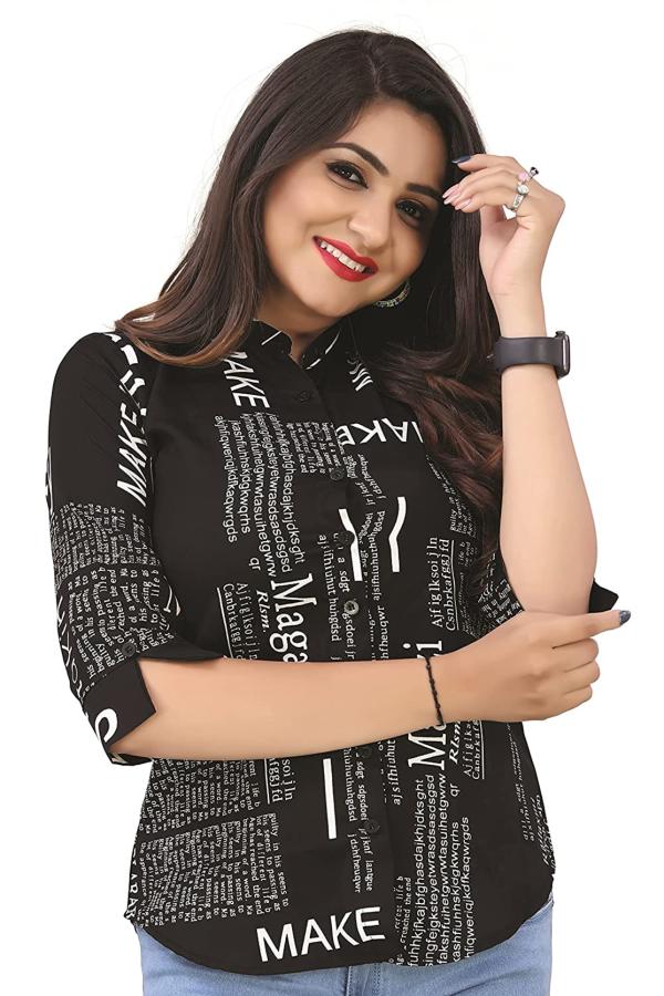 Akash Fashion Women and Girls Black Shirt - JioMart
