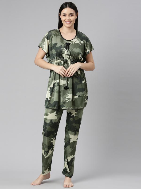 Loody'S Women Green Satin Night Suit Set (Xxl) | Satin Nighties | XXL ...