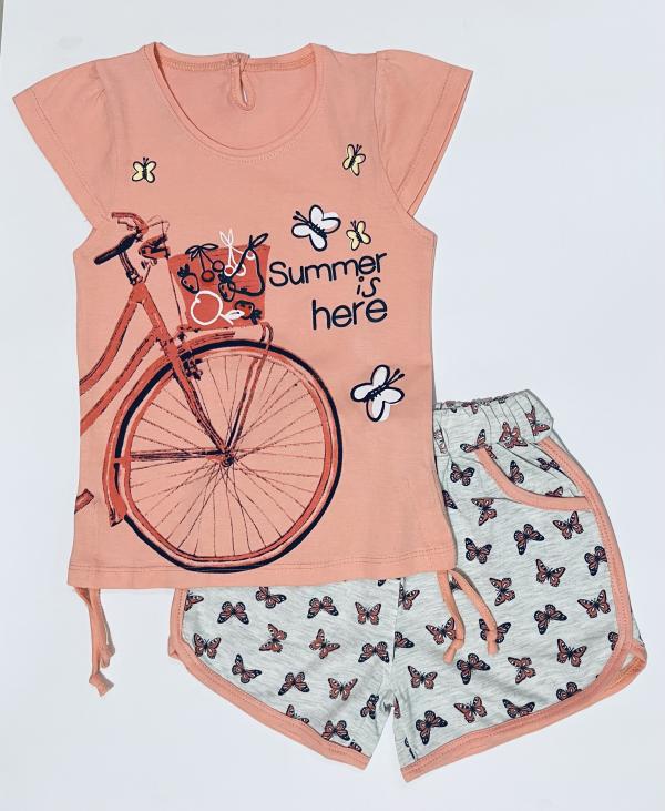 CASUAL LOOK GIRLS TOP AND BOTTOM SET IN PINK COL - JioMart