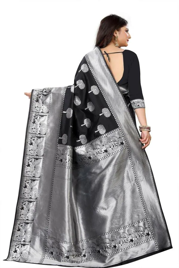 Panetar Woven Kanjivaram Jacquard, Pure Silk Saree - JioMart