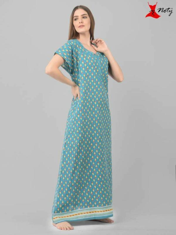 Noty Women's- Nighty/Maxi/Gown- Cotton Fabric- Floral Print, Short ...