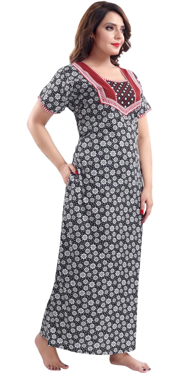 Ultraviolet Women White Printed Cotton Nighty - JioMart