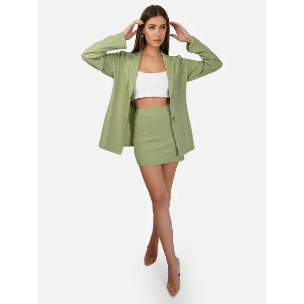 CHERI Women Polyester Slim Fit Pista Green Mini Skirt Green - JioMart